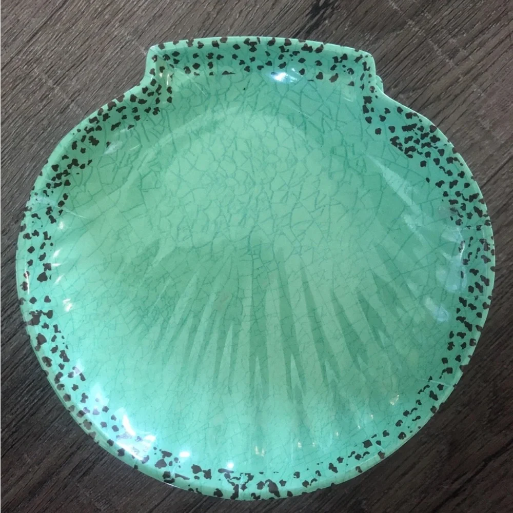 Tag | Dining | Seashell Shaped Melamine Snack Dishes Green 55 Set Of 6 ...
